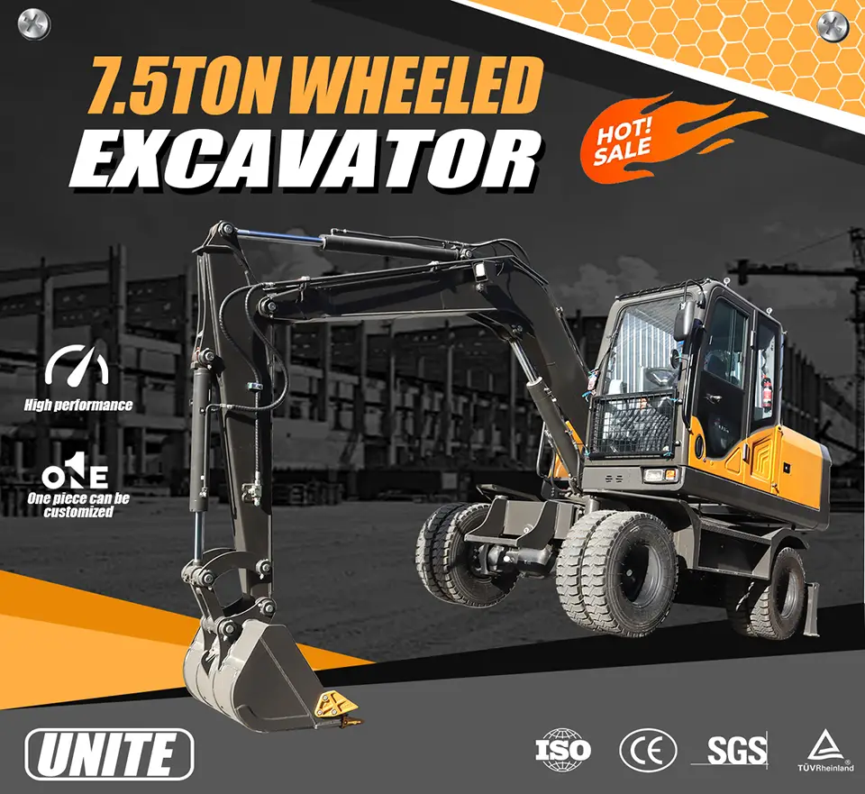 New EPA Small Wheel Excavator 7.5 Tons Euro 5 Kubota Engine - Mining ...