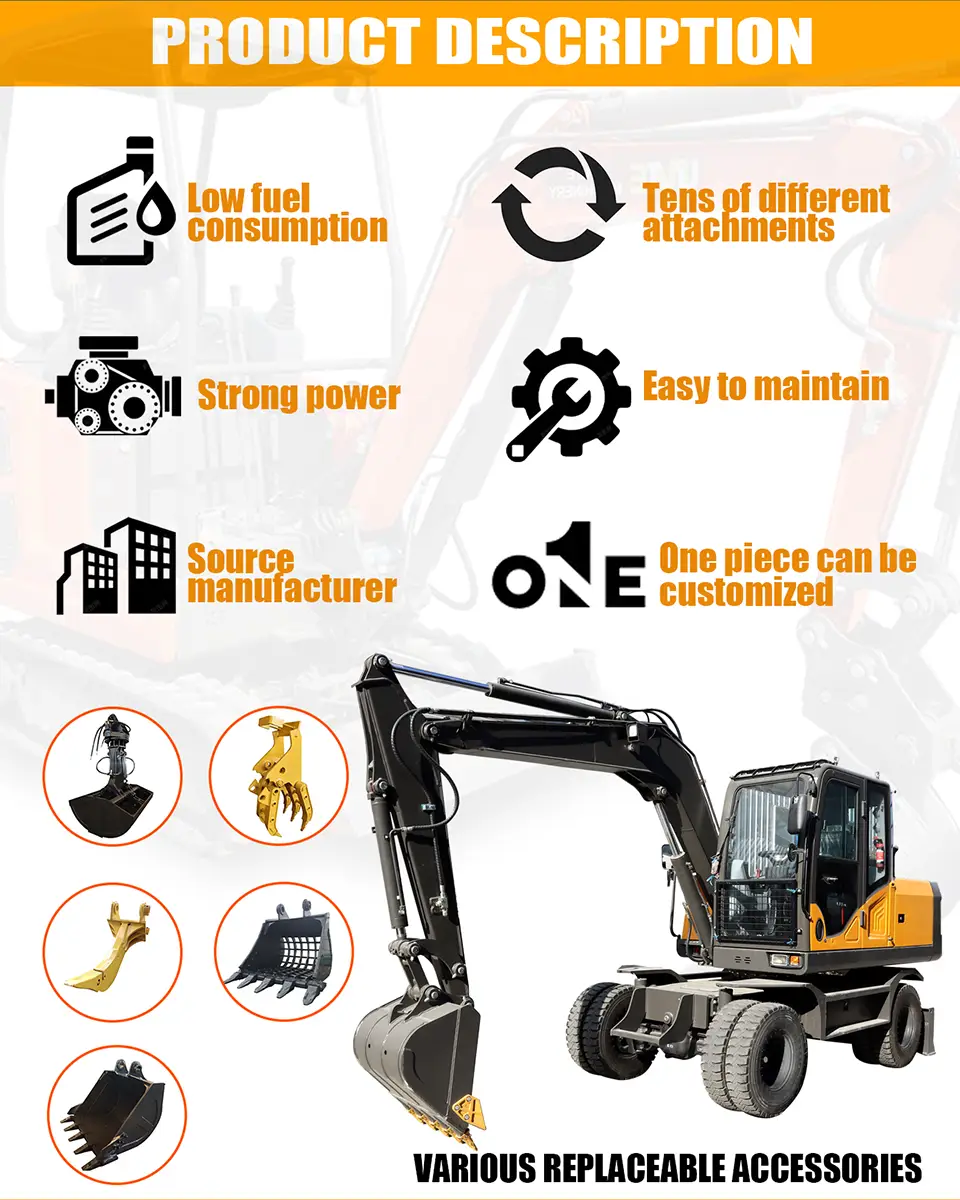 New EPA Small Wheel Excavator 7.5 Tons Euro 5 Kubota Engine - Mining ...